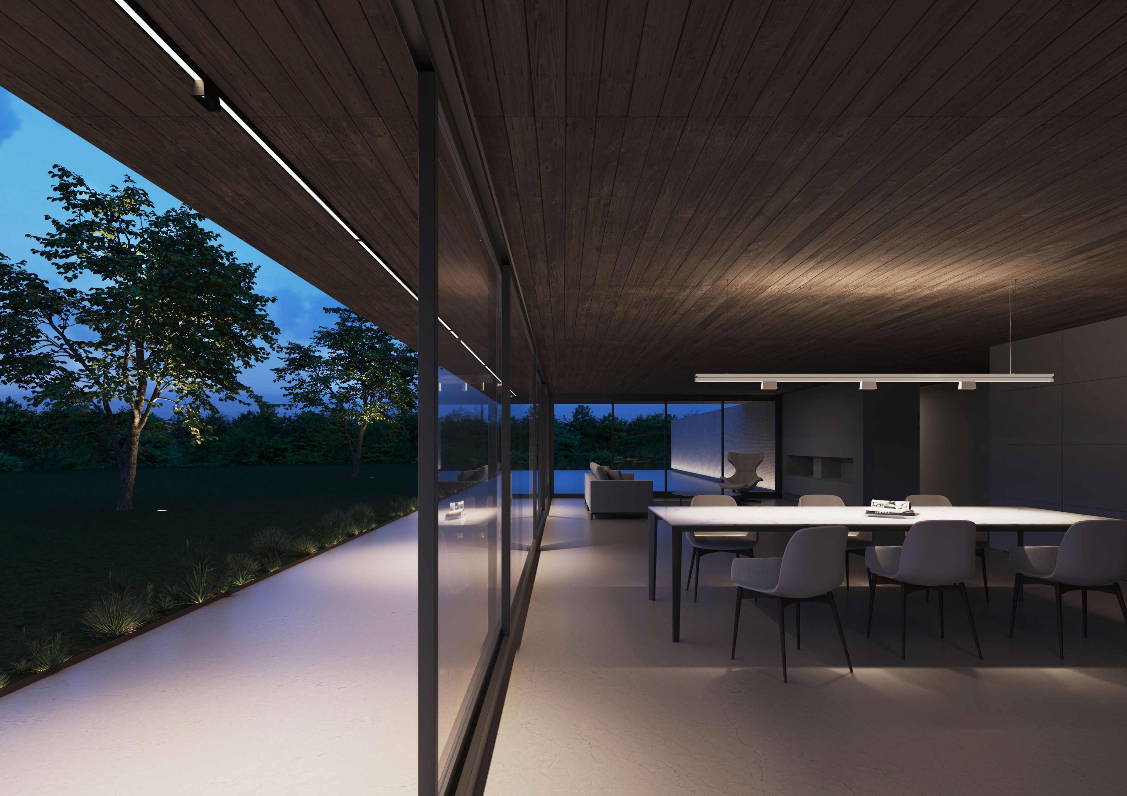 IP SYSTEM® IP54 dual power linear light system By SIMES