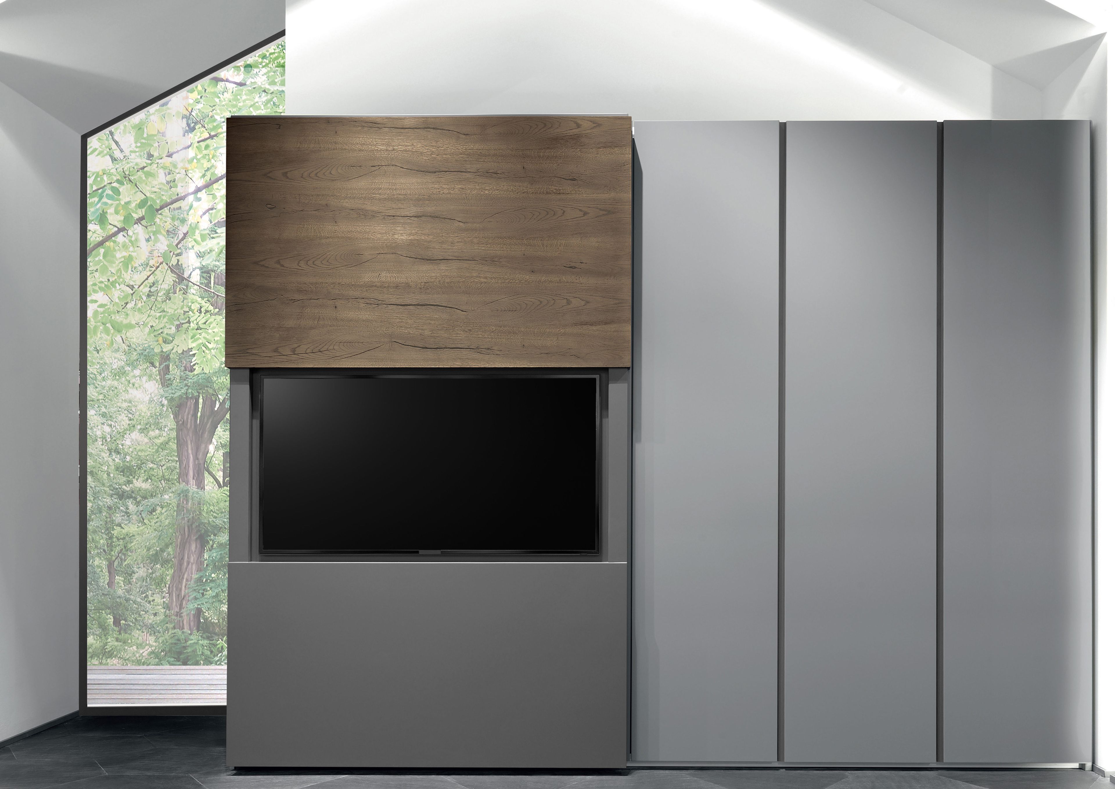 Armadio con ante scorrevoli con TV integrata SIPARIO By Fimar