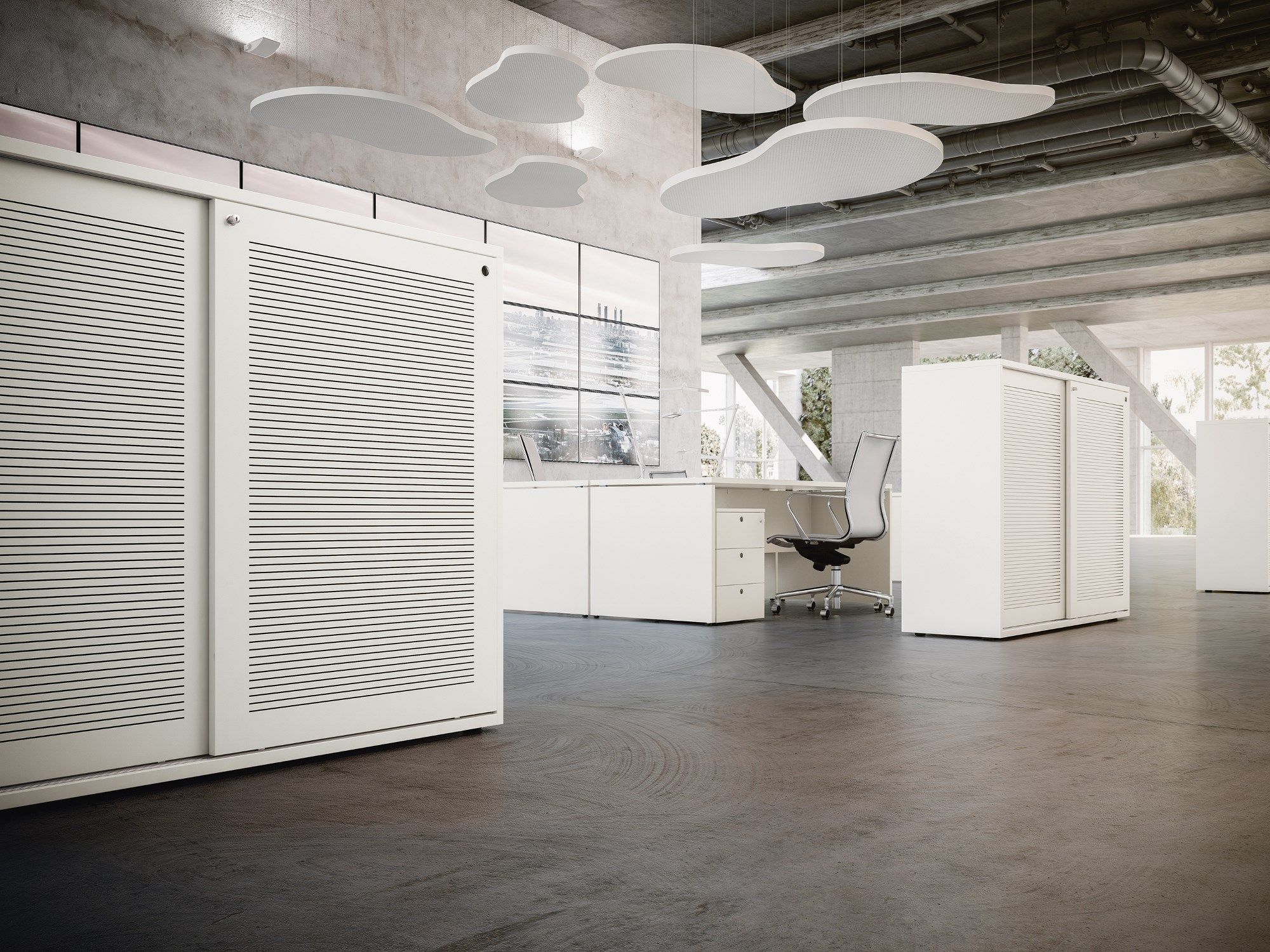 SISTEMA 28 | Sound absorbing office storage unit By FANTONI