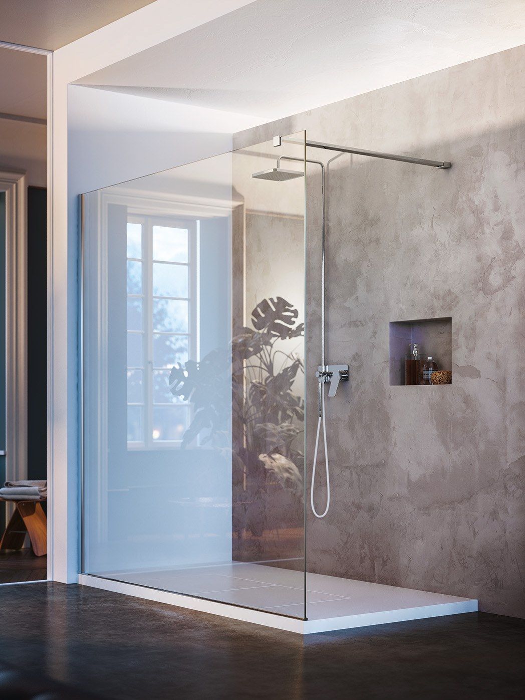 SK-IN SK Corner crystal Walk in shower By VISMARAVETRO