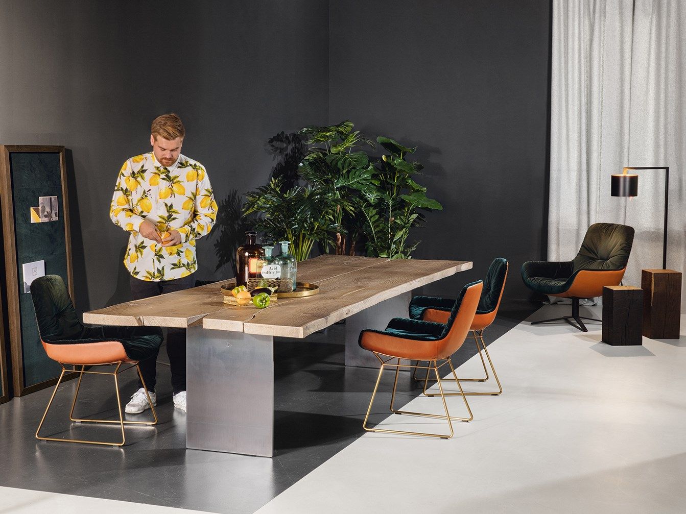 Rectangular solid wood dining table SK08 BUTTERFLY By JANUA design ...