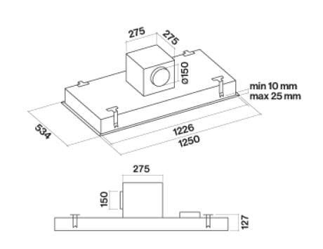 Built-in Glass and Stainless Steel cooker hood with perimetral ...