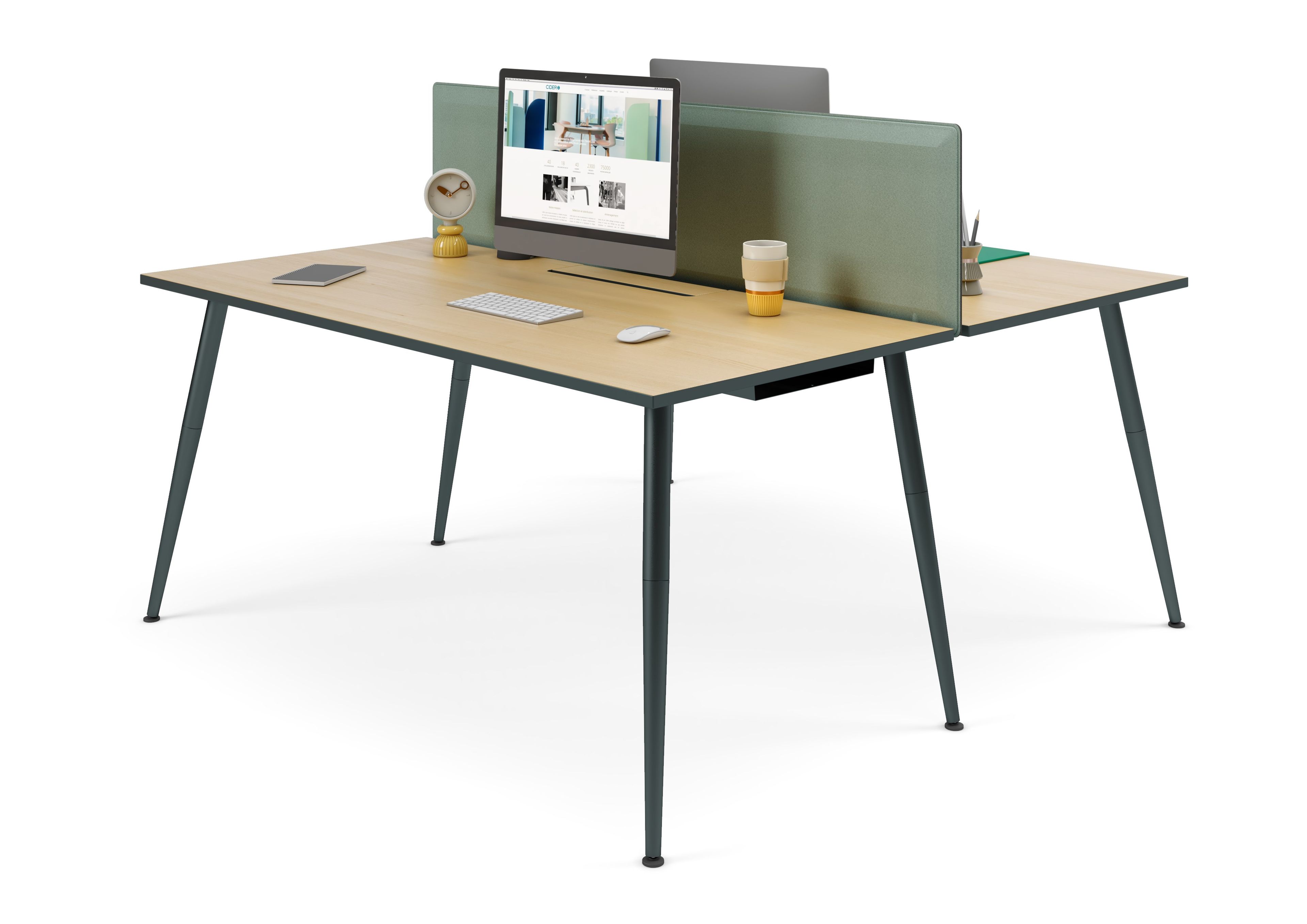 SKINNY | Office desk with sound absorbing screens Skinny Collection By ...