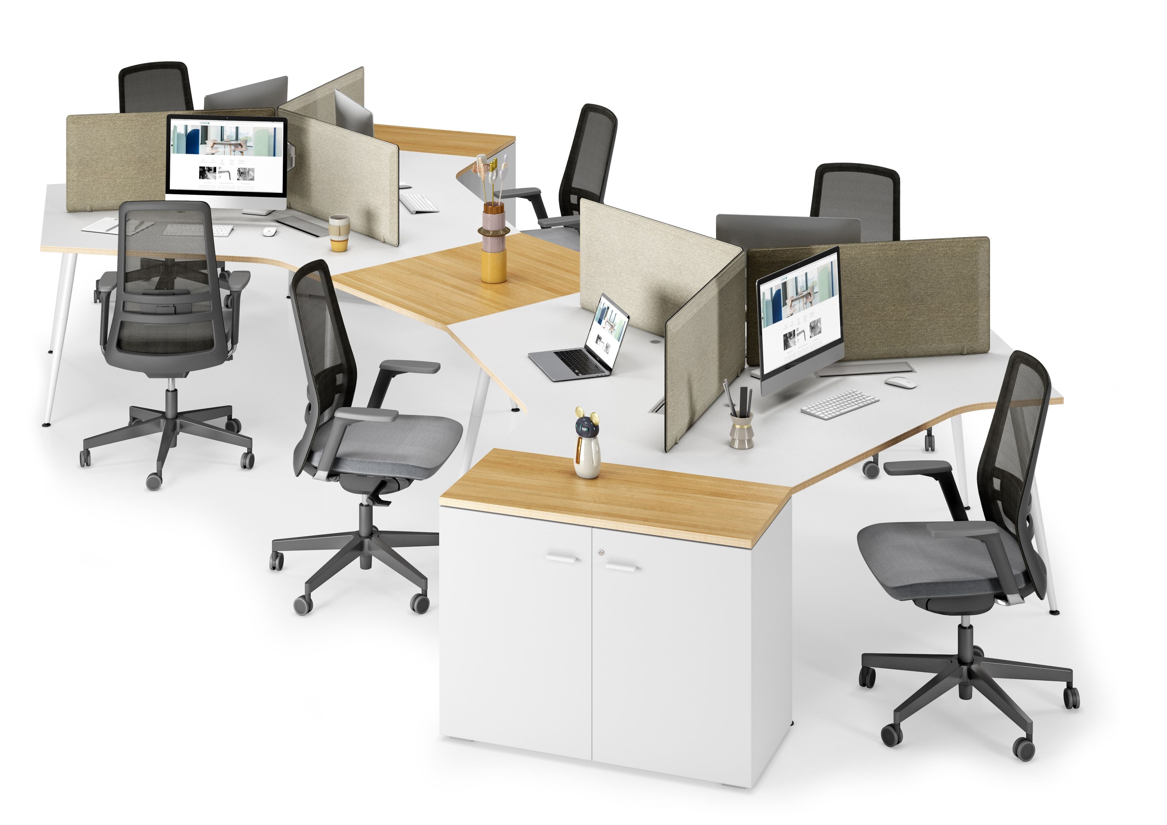 SKINNY | Office desk with sound absorbing screens Skinny Collection By ...