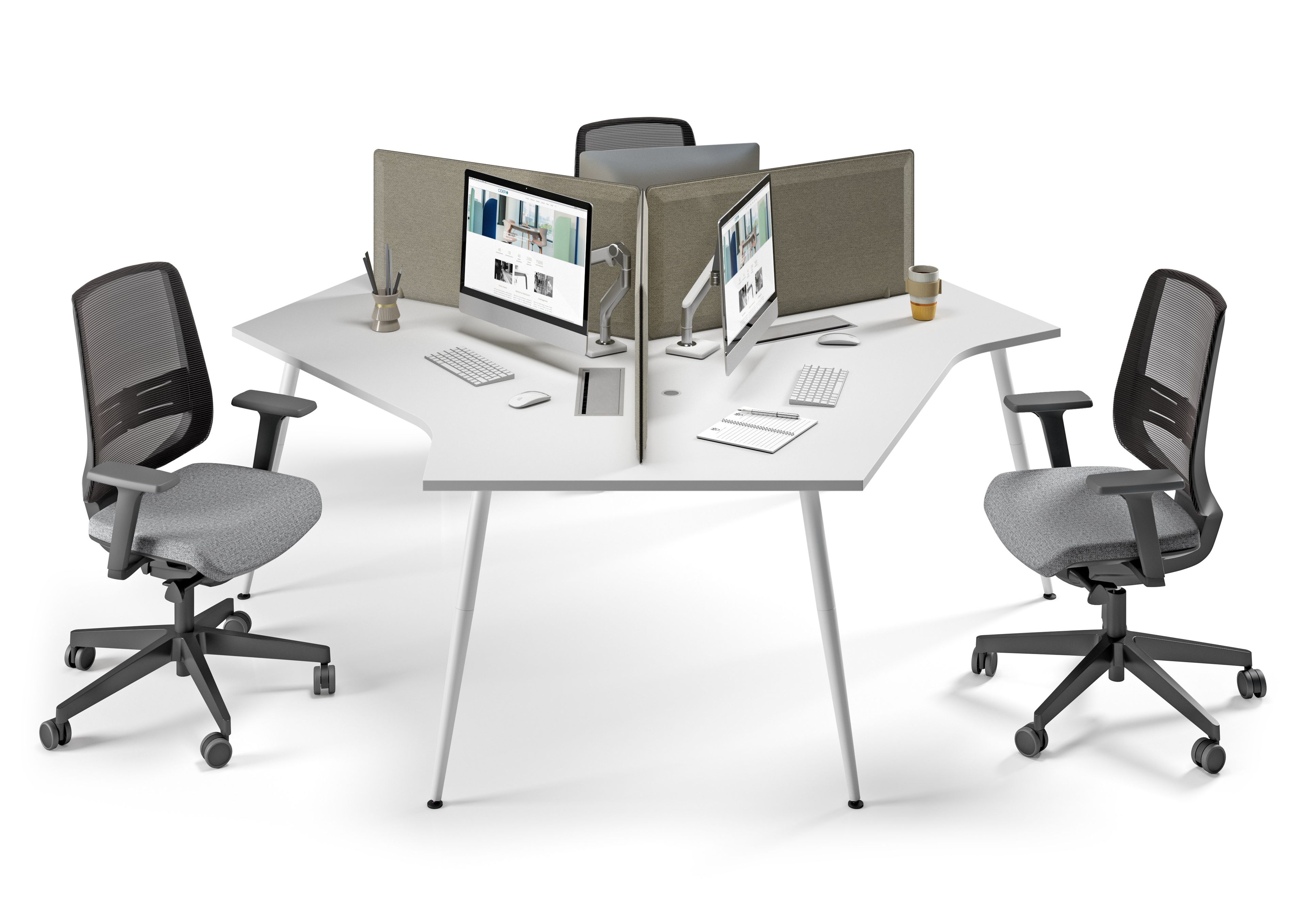 SKINNY | Office desk with sound absorbing screens Skinny Collection By ...