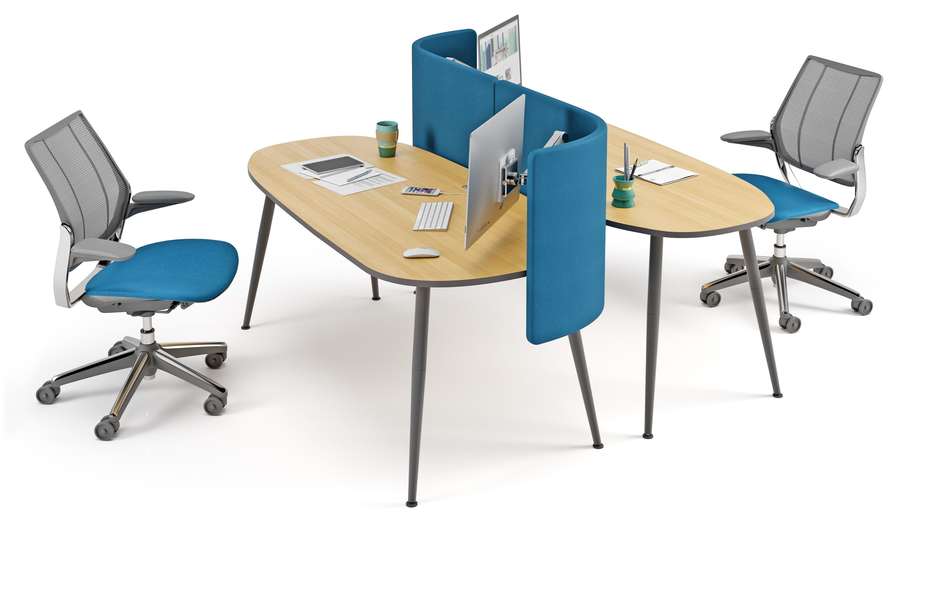 SKINNY | Office desk with sound absorbing screens Skinny Collection By ...