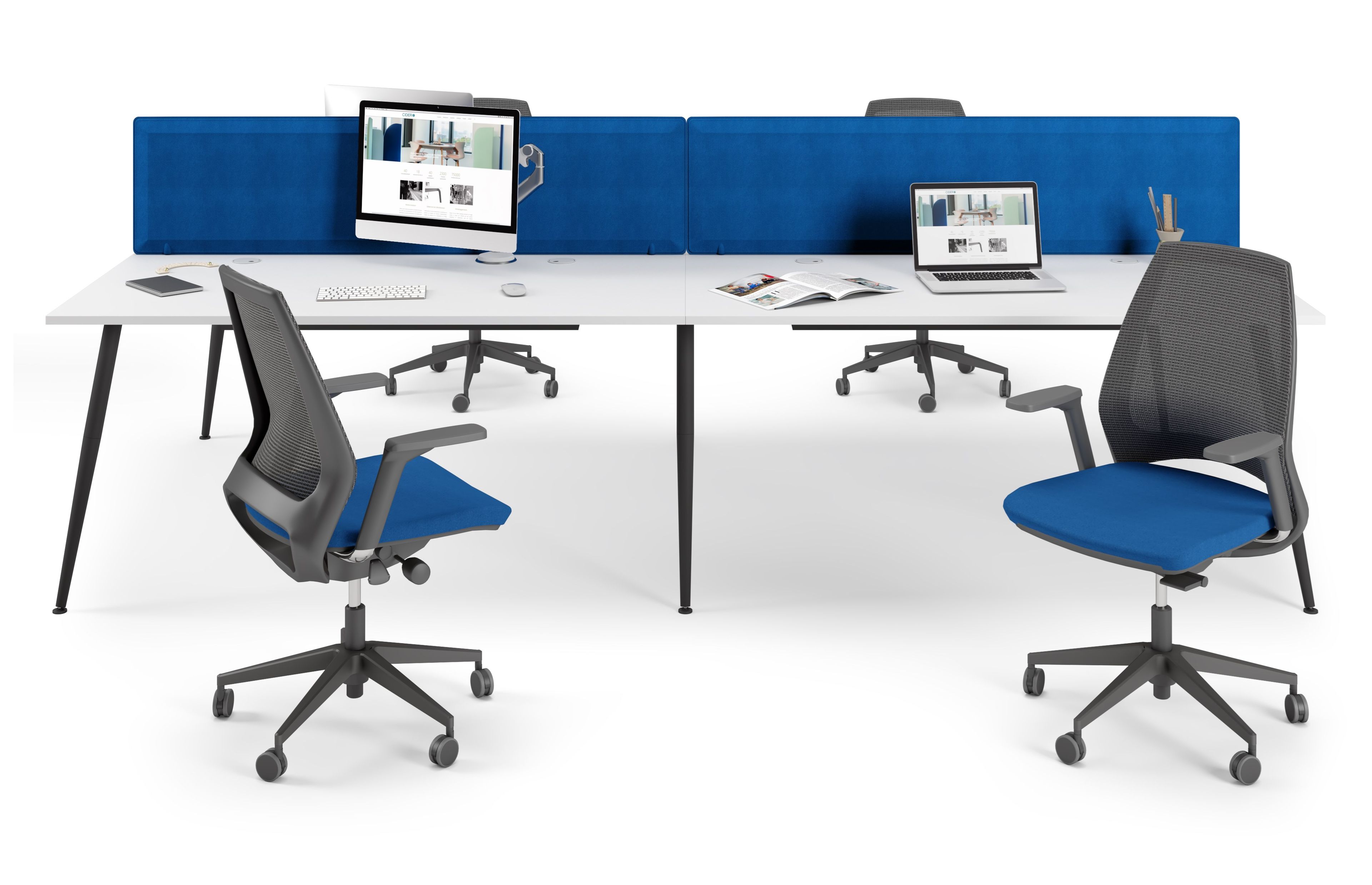 SKINNY | Office desk with sound absorbing screens Skinny Collection By ...