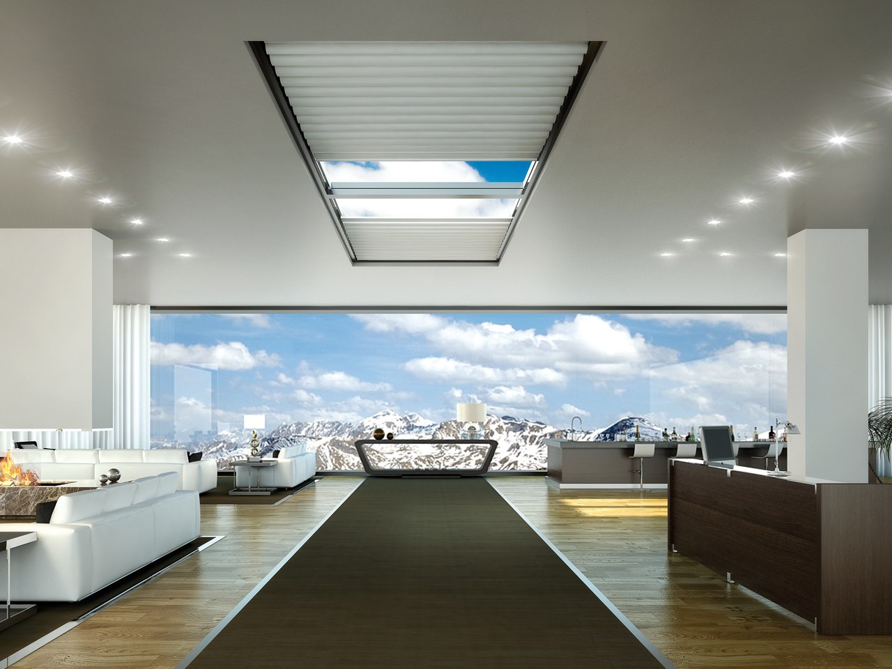 SKYLIGHT Cortina para ventanas de techo eléctrica de tela By DIRELLO