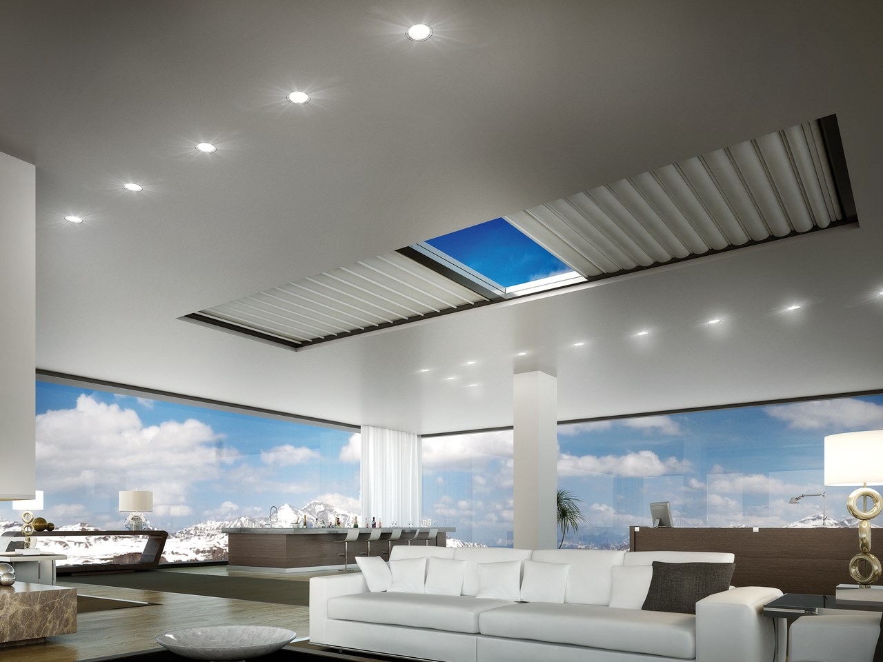SKYLIGHT Cortina para ventanas de techo eléctrica de tela By DIRELLO