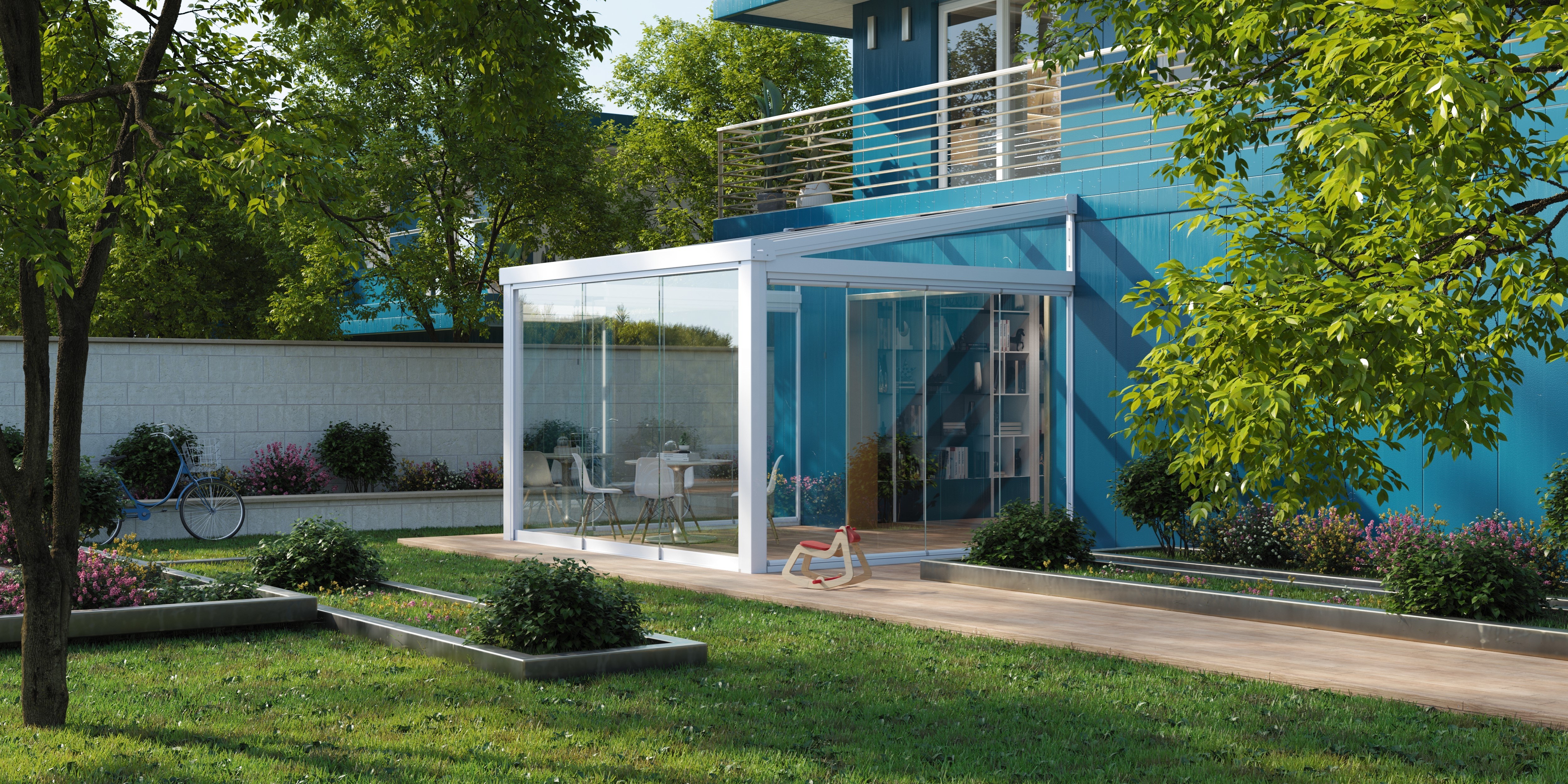 Veranda in alluminio con tetto in vetri fissi SKYROOF - Chirenti ...