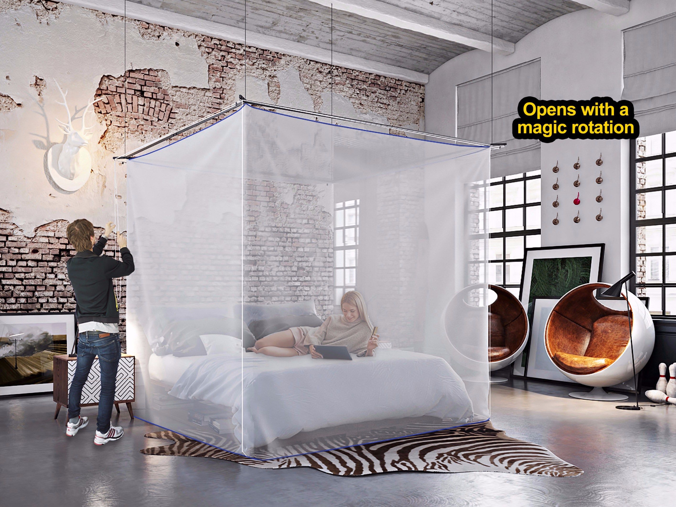 SKYROOM Moskito Canopy mosquito net By Movisi