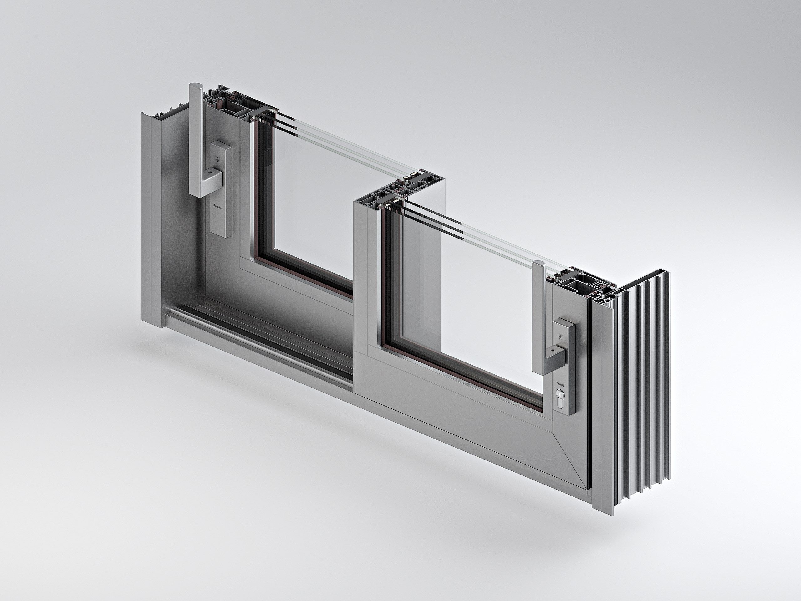 Vetrata scorrevole in alluminio e vetro a taglio termico SL1600 TT - Ponzio - Edilportale
