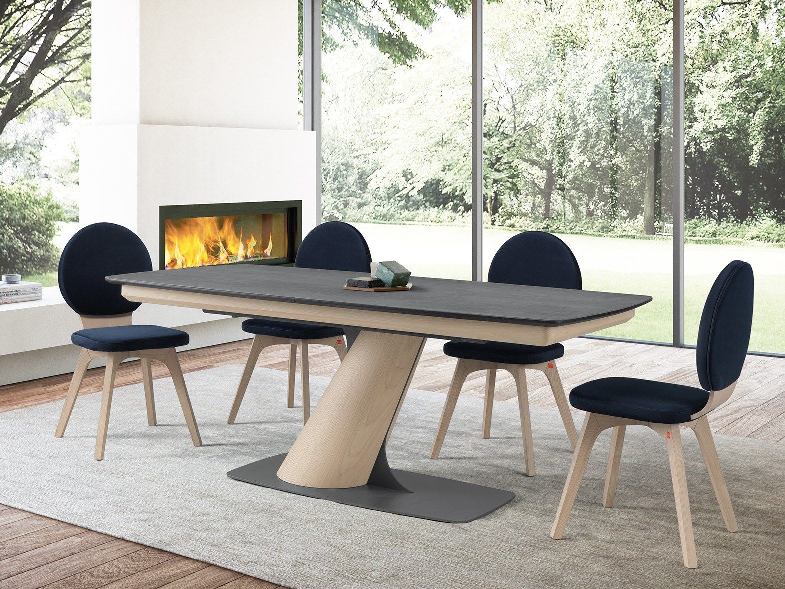 Rectangular dining table SLASH By animovel design Christophe Lecomte