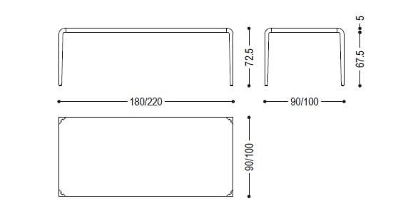 SLEEK Rectangular solid wood table By Riva 1920 | design Karim Rashid