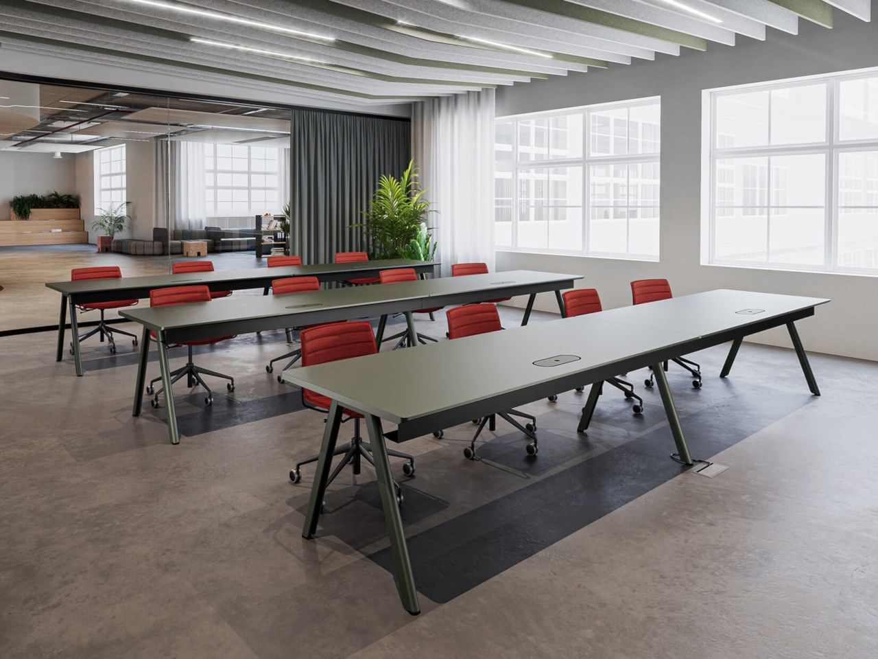 SLIDE CONNECT | Conference table Modular conference table By RENZ ...