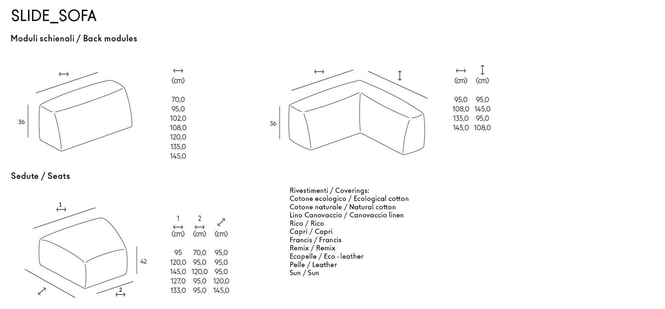 SLIDE 0820 | Sofa By Lago design Daniele Lago