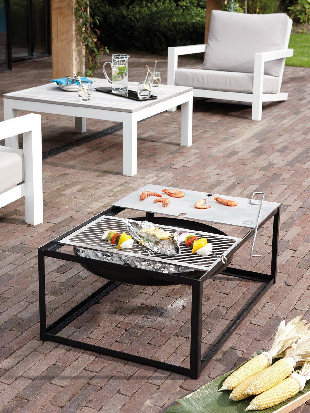 Powder coated steel barbecue / fire baskets SLIDE By KONSTANTIN ...