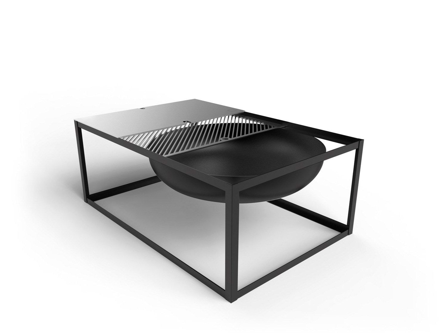 Powder coated steel barbecue / fire baskets SLIDE By KONSTANTIN ...
