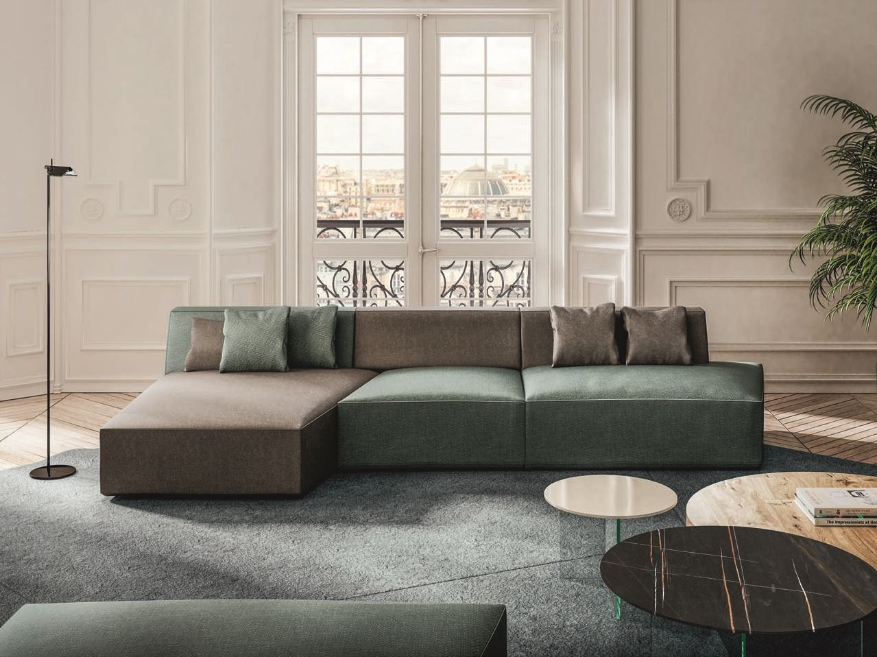 SLIDE | Divano con chaise longue By Lago design Daniele Lago