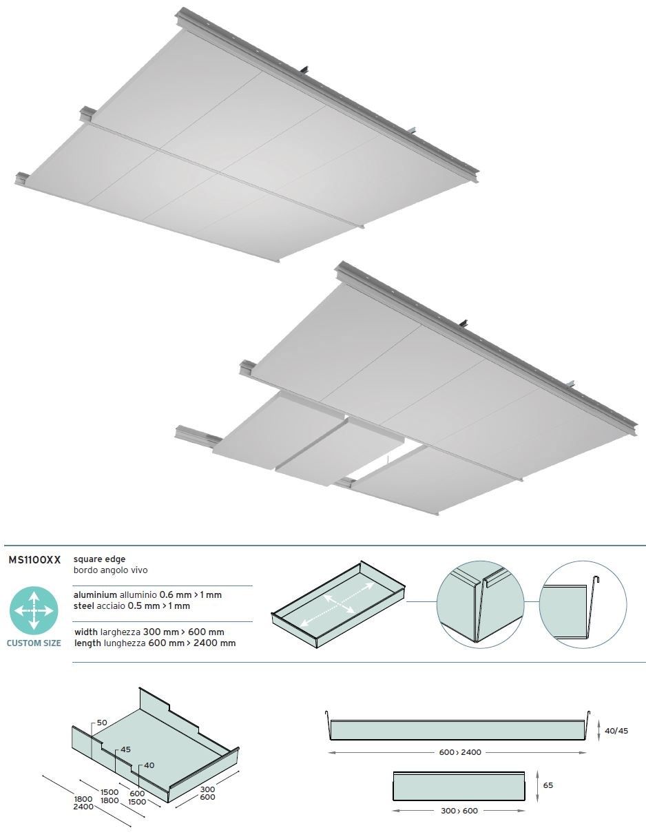 SLIDING 1100 Ceiling panels By CBI Europe