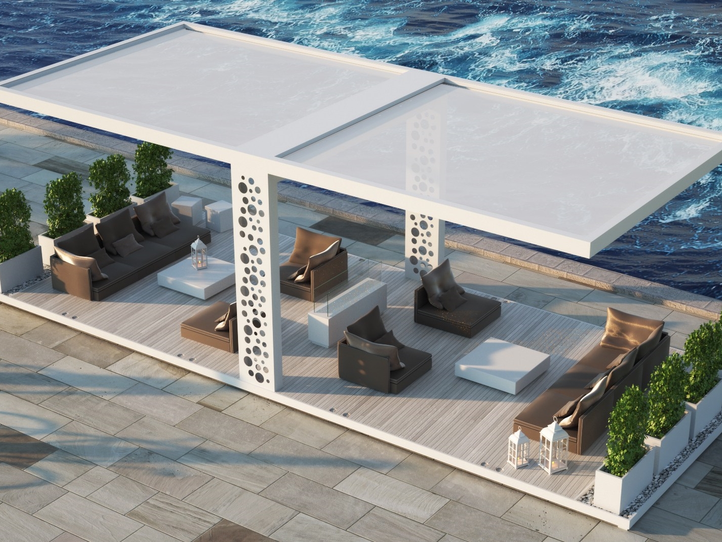 Freestanding aluminium pergola SLIGHT By STUDIO 66