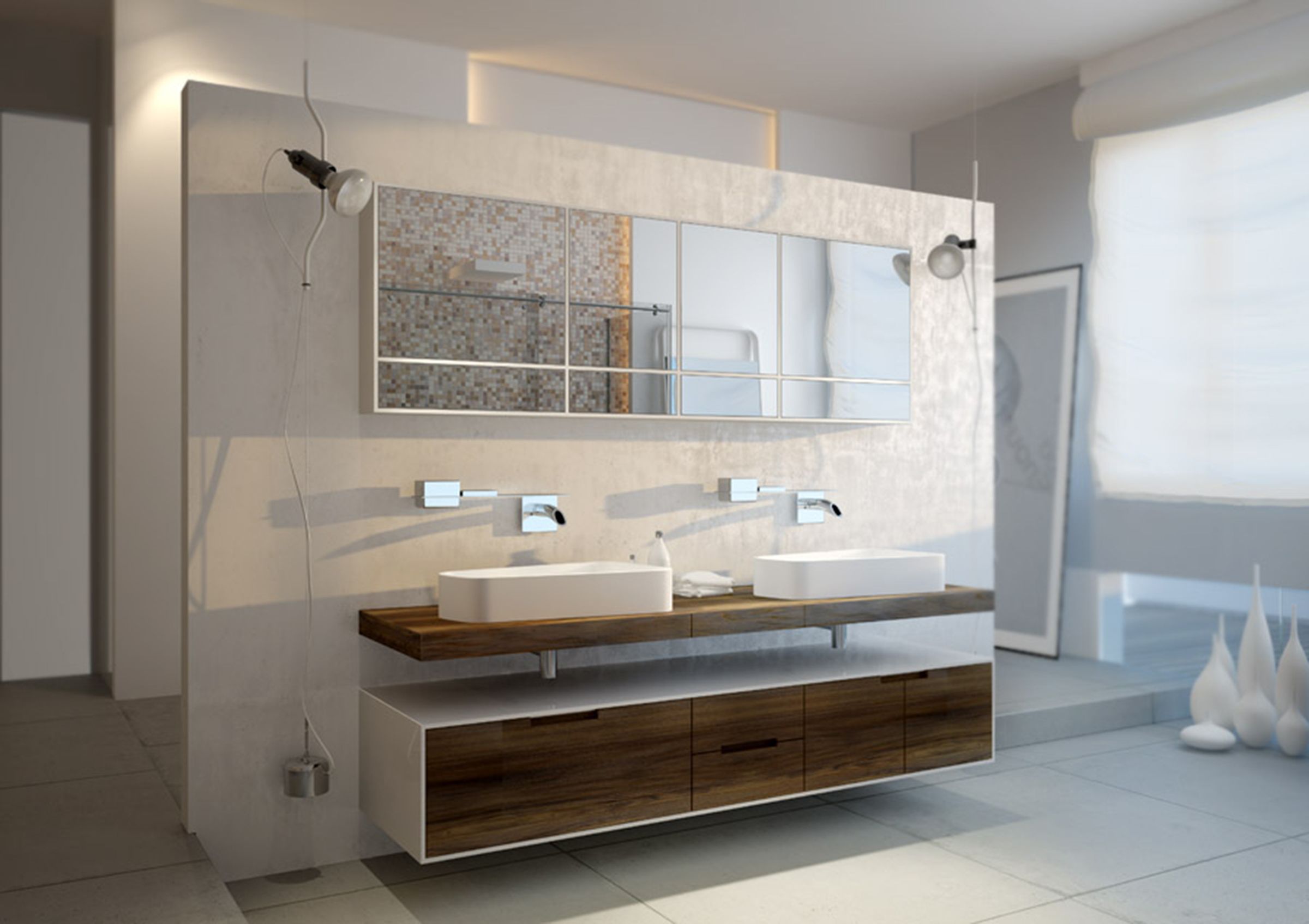 SLIM LINE | Double vanity unit By MOMA Design