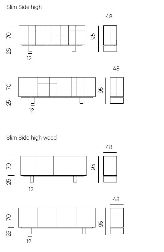 SLIM SIDE HIGH Slim Side Collection By Henge design Massimo Castagna