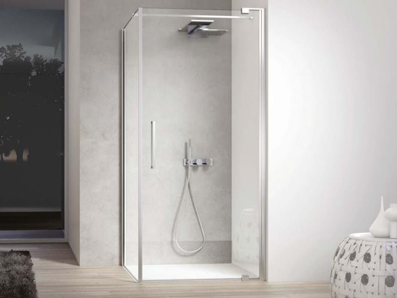 Cabine de douche avec porte battante SLIM SLPO+SLFI By DISENIA