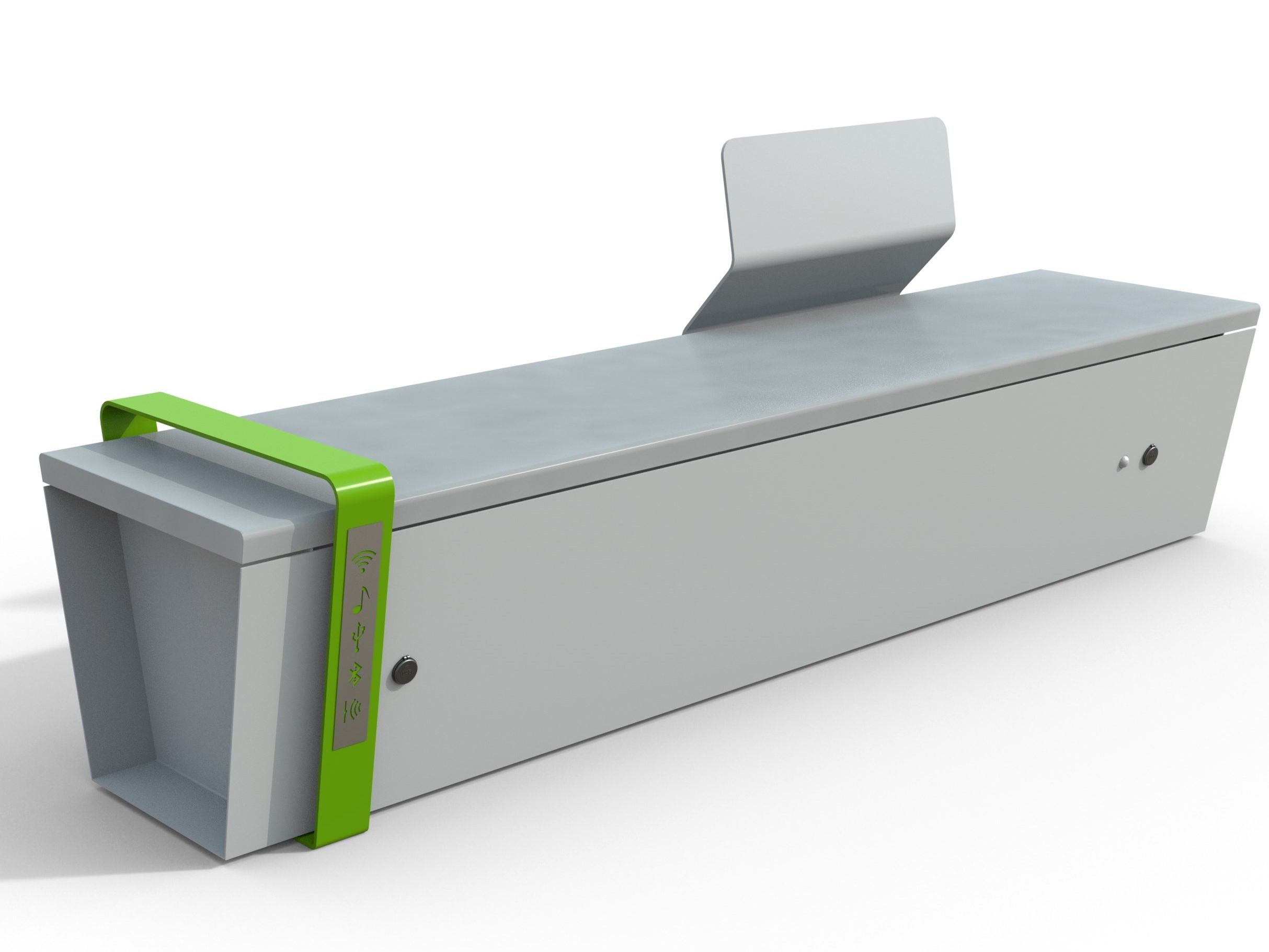 SMART BENCHES Panchina in lamiera con presa USB By LAB23 | design ...