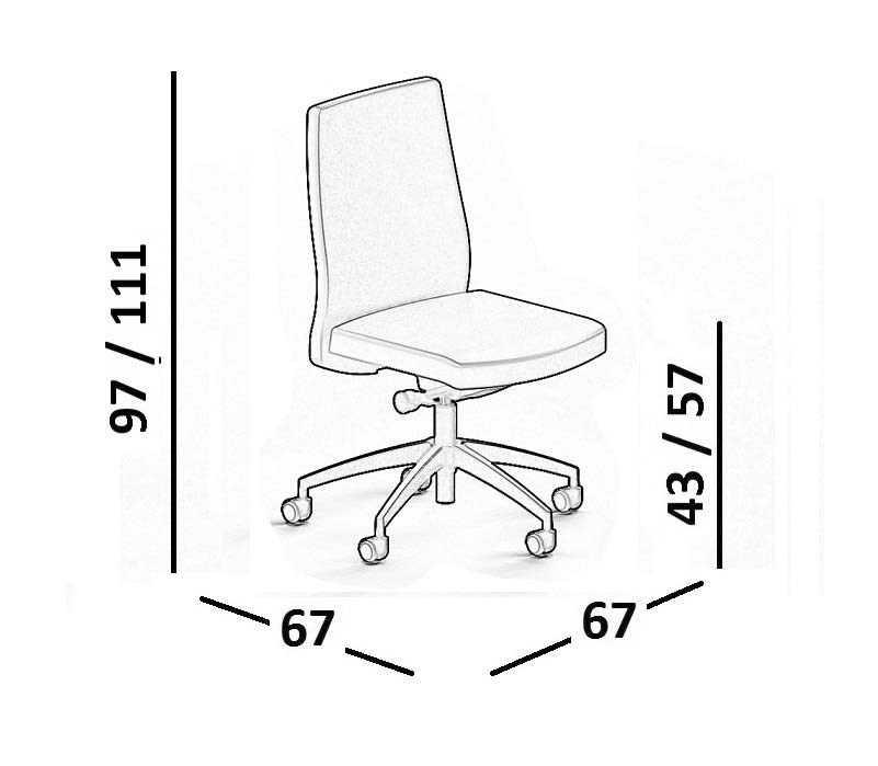 SMARTOFFICE Height-adjustable leather executive chair with castors By ...