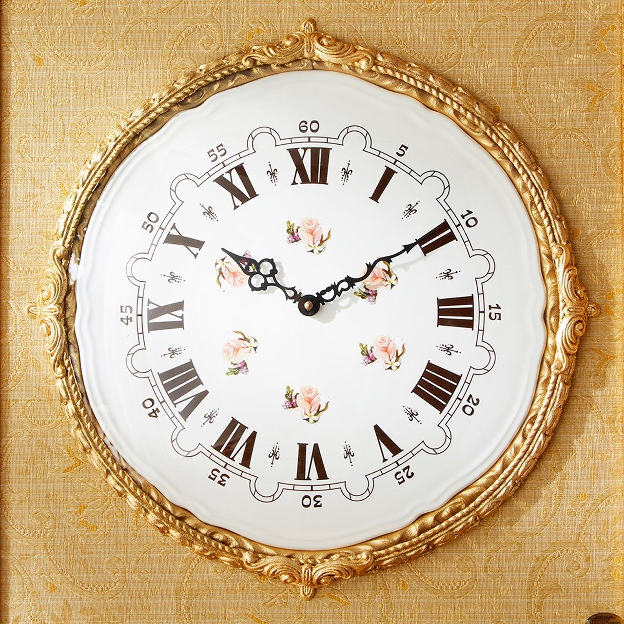 SME ORO | Clock Porcelain wall clock with wooden frame By Italia Cornici