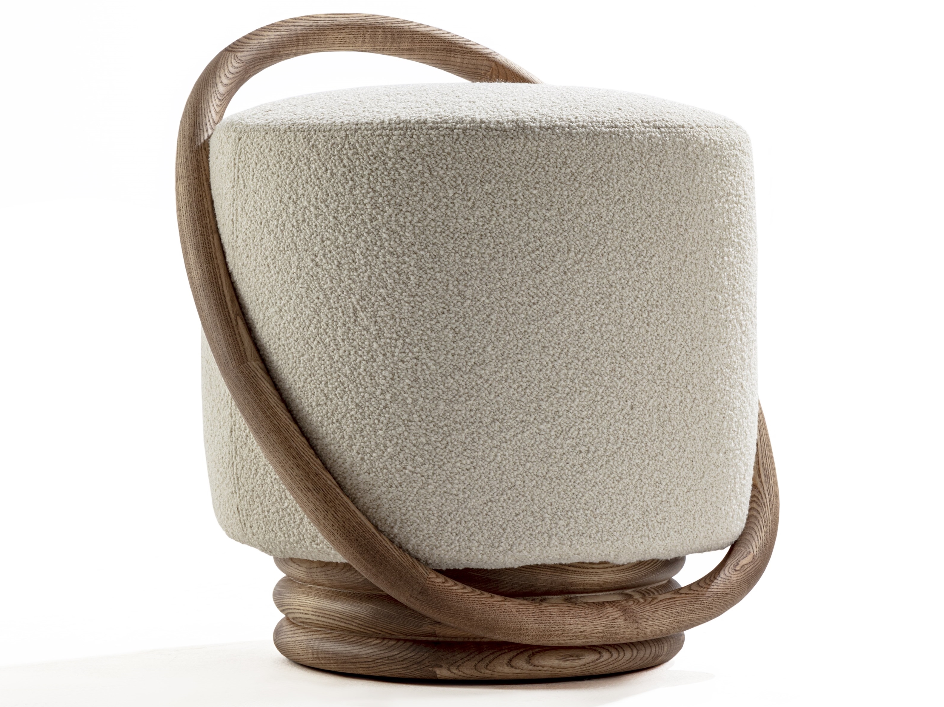SMILE Upholstered round fabric pouf By Porada | design Marconato & Zappa