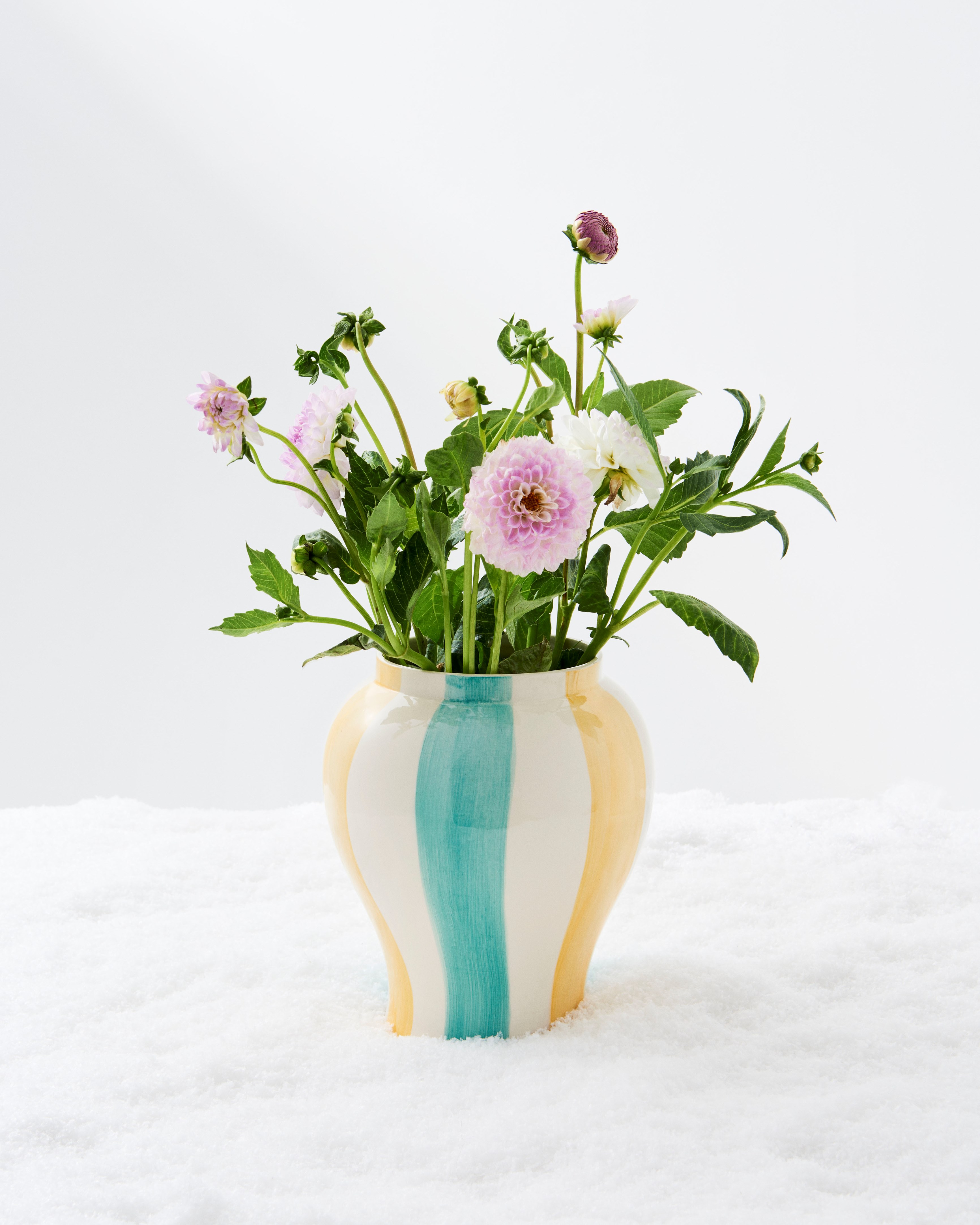 SOBREMESA STRIPE GREEN & YELLOW vase By Hay design Laila Gohar