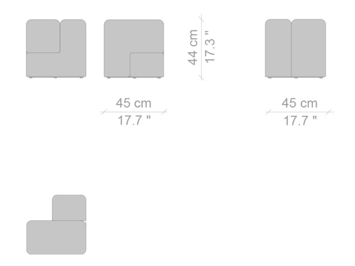 SOFT CORNERS Sectional fabric pouf By Cassina