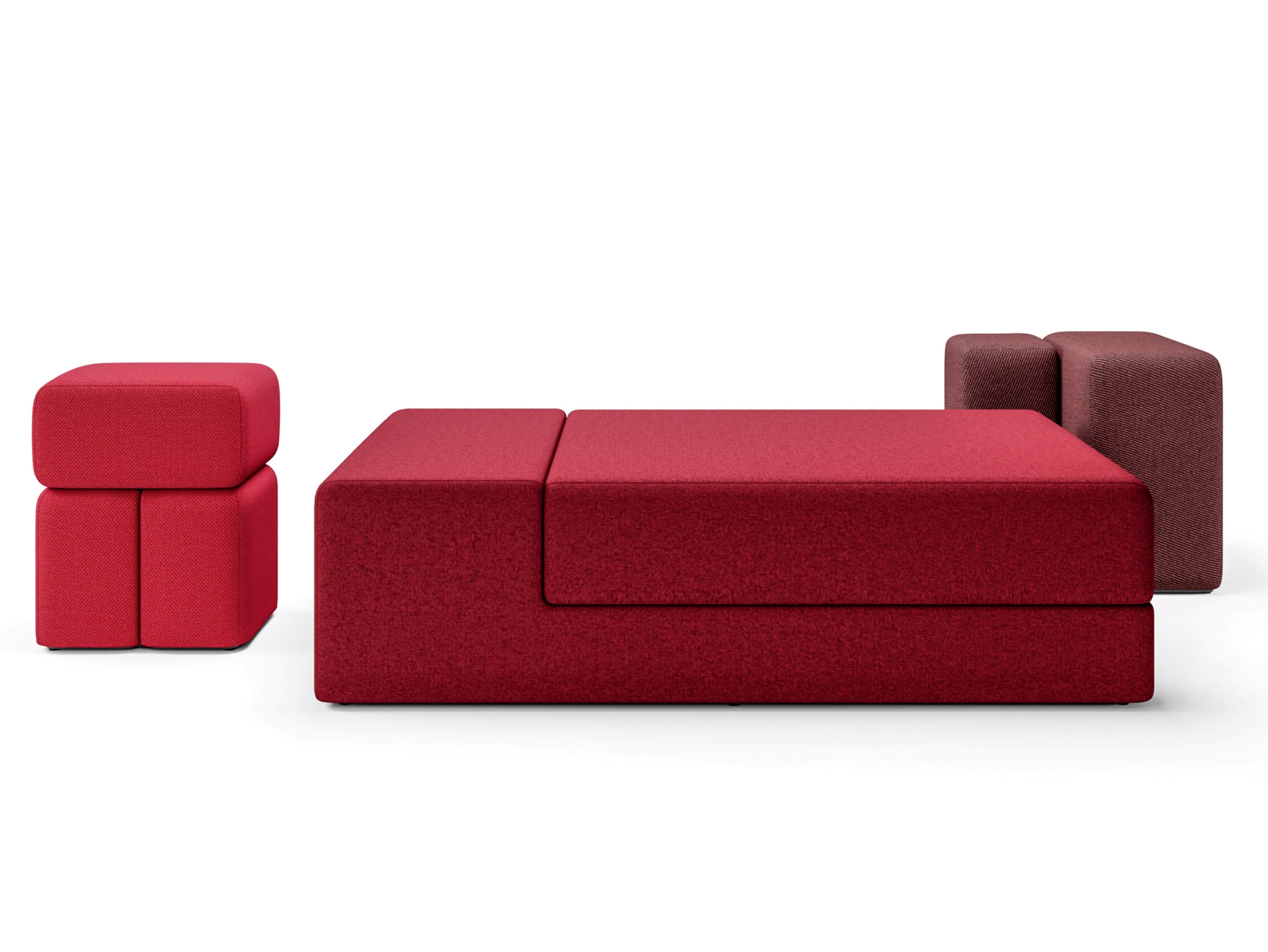 SOFT CORNERS Sectional fabric pouf By Cassina