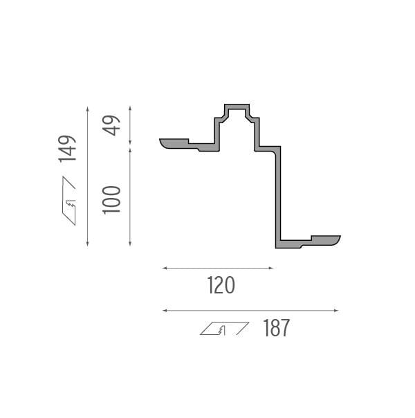 Linear lighting profile for LED modules SOFT LED CURTAIN RECESSED By FLOS