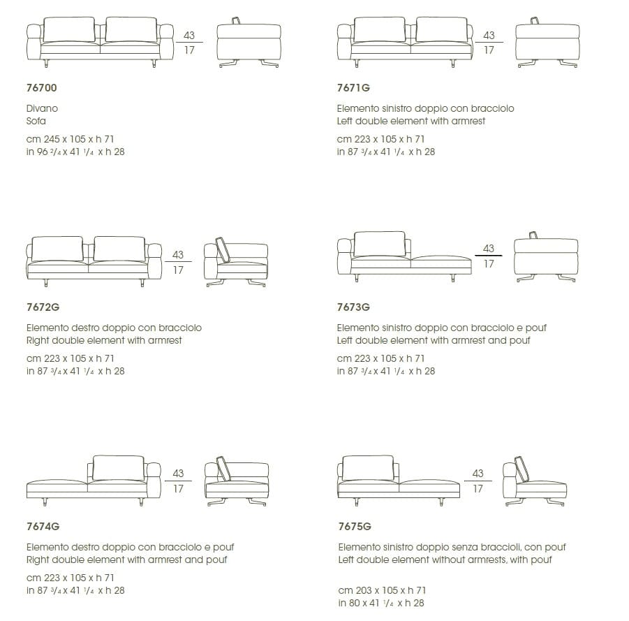 SOHO Sectional fabric sofa By Giorgetti | design Carlo Colombo
