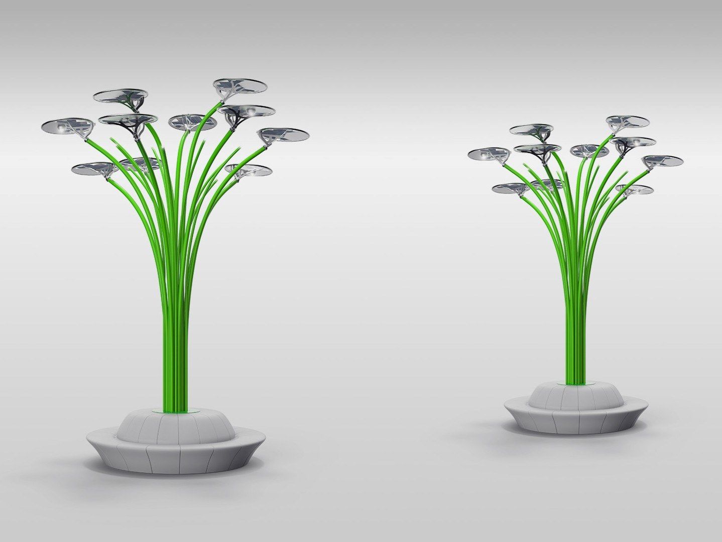 Stainless steel bench / garden lamp post SOLAR TREE LED 2nd GENERATION ...