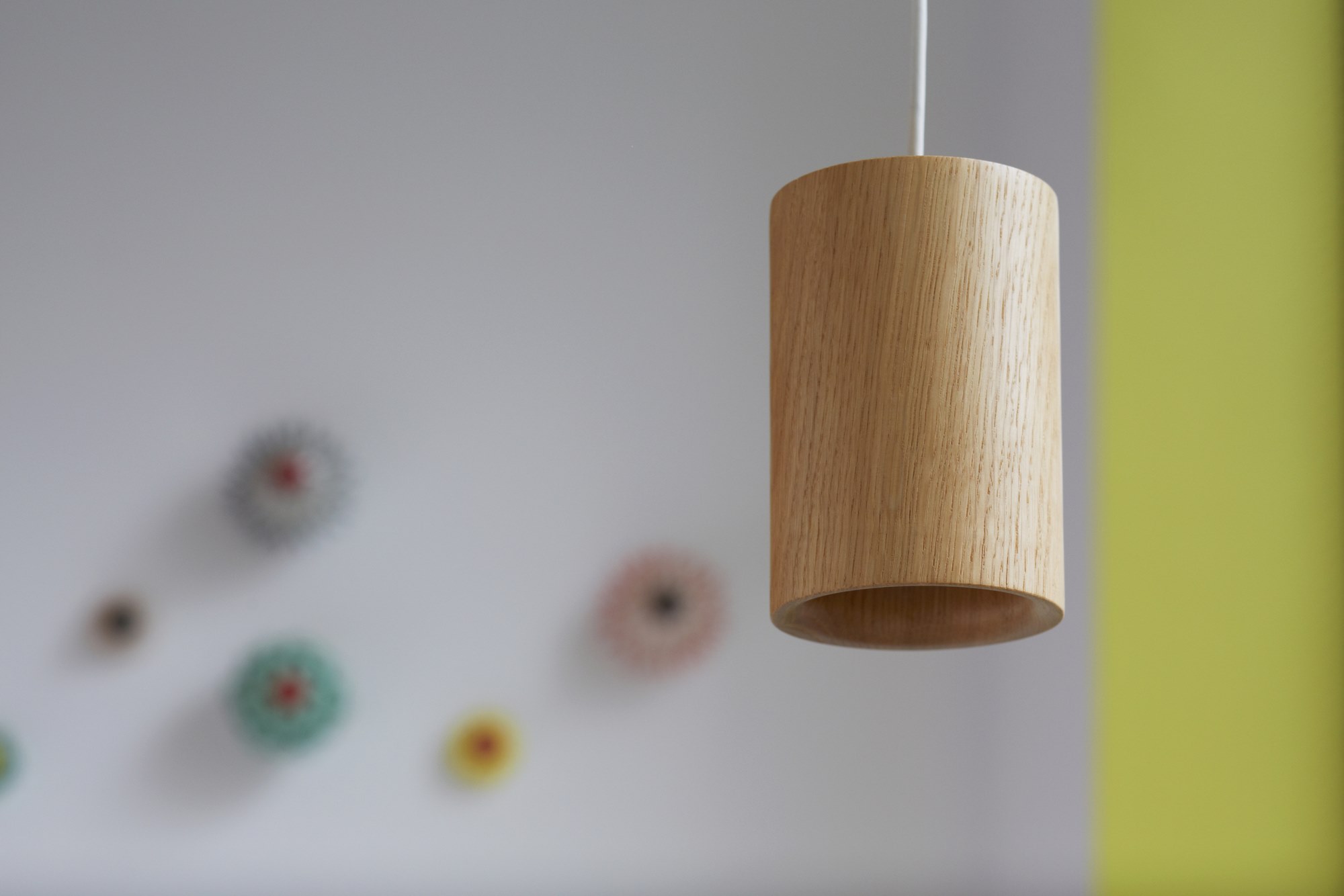 SOLID CYLINDRICAL | Oak pendant lamp LED dimmable oak pendant lamp By ...