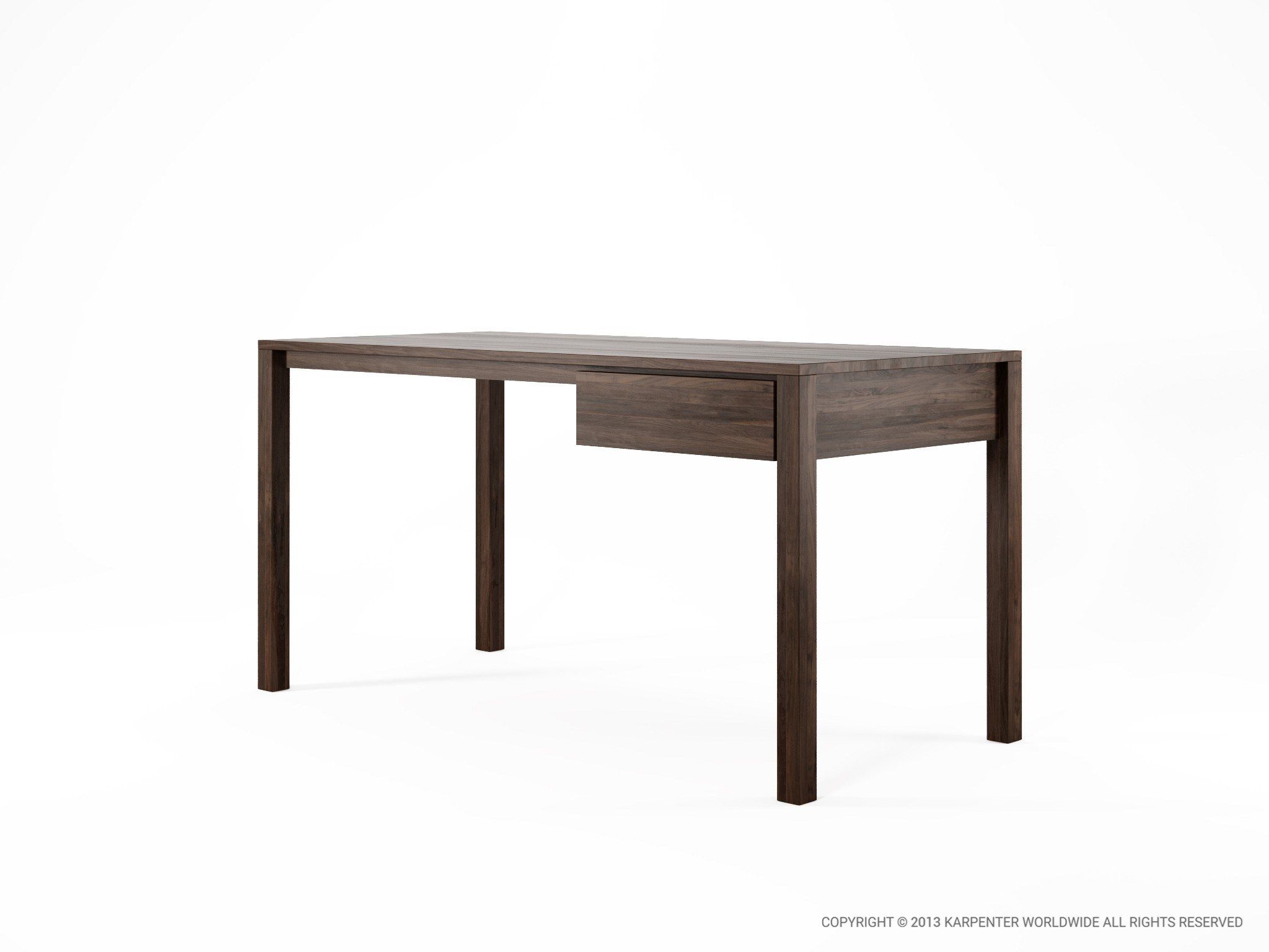 SOLID Rectangular wooden writing desk with drawers By KARPENTER ...