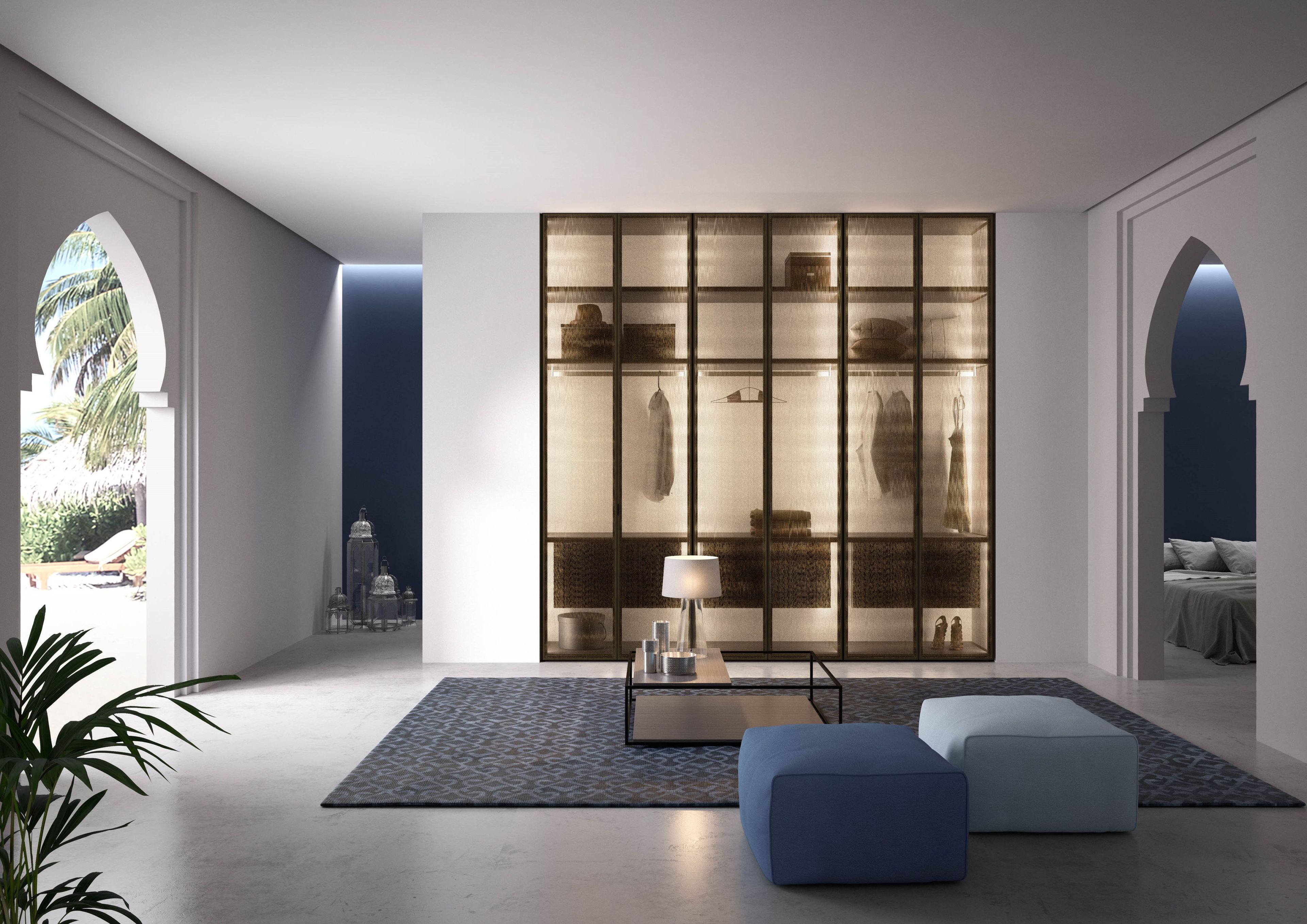 SOLO Sectional wood and glass walk-in wardrobe By ALBED | design CRS Albed