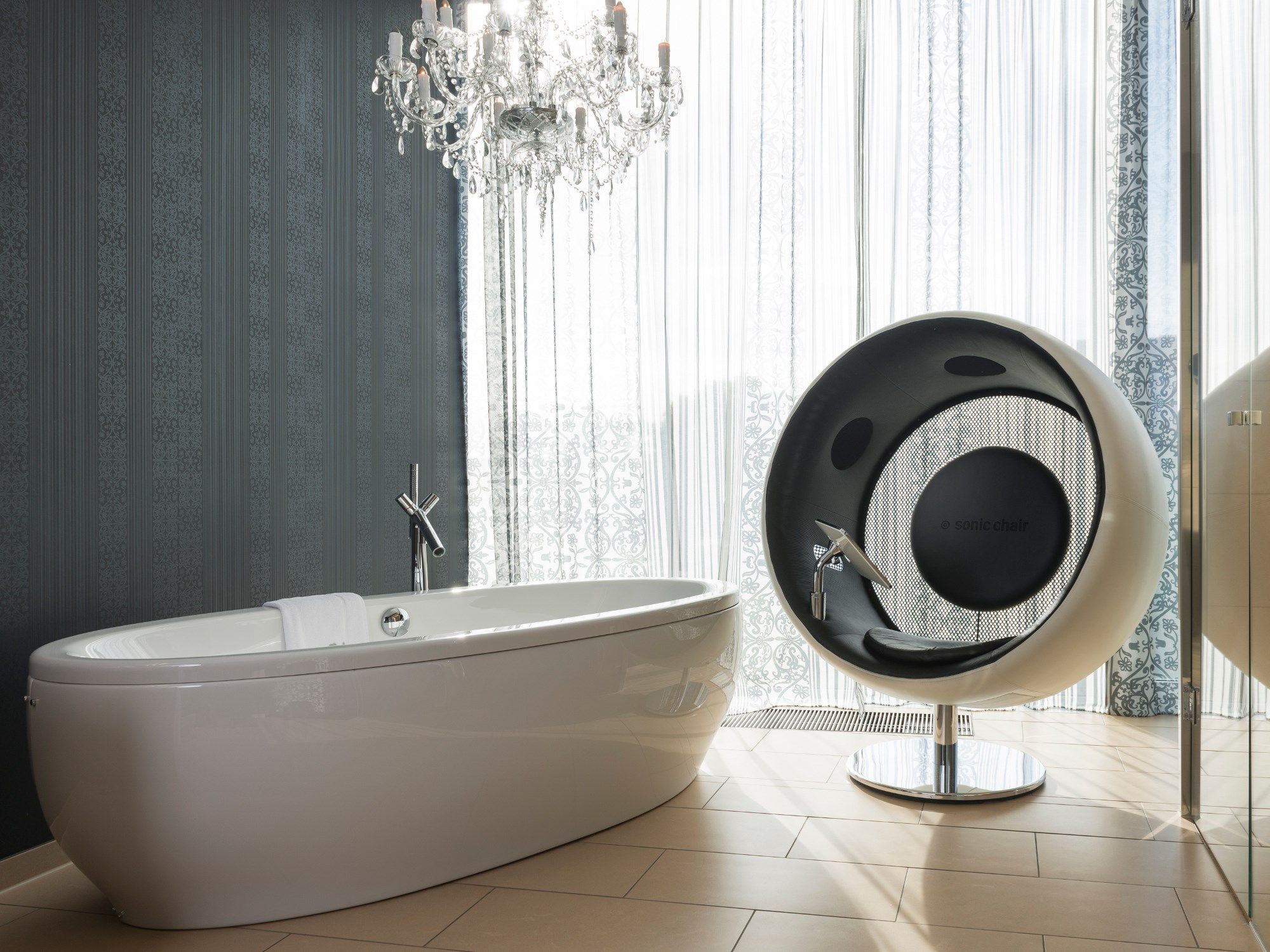 SONIC CHAIR - FIRST CLASS Acoustic armchair with iPad By Sonic chair ...