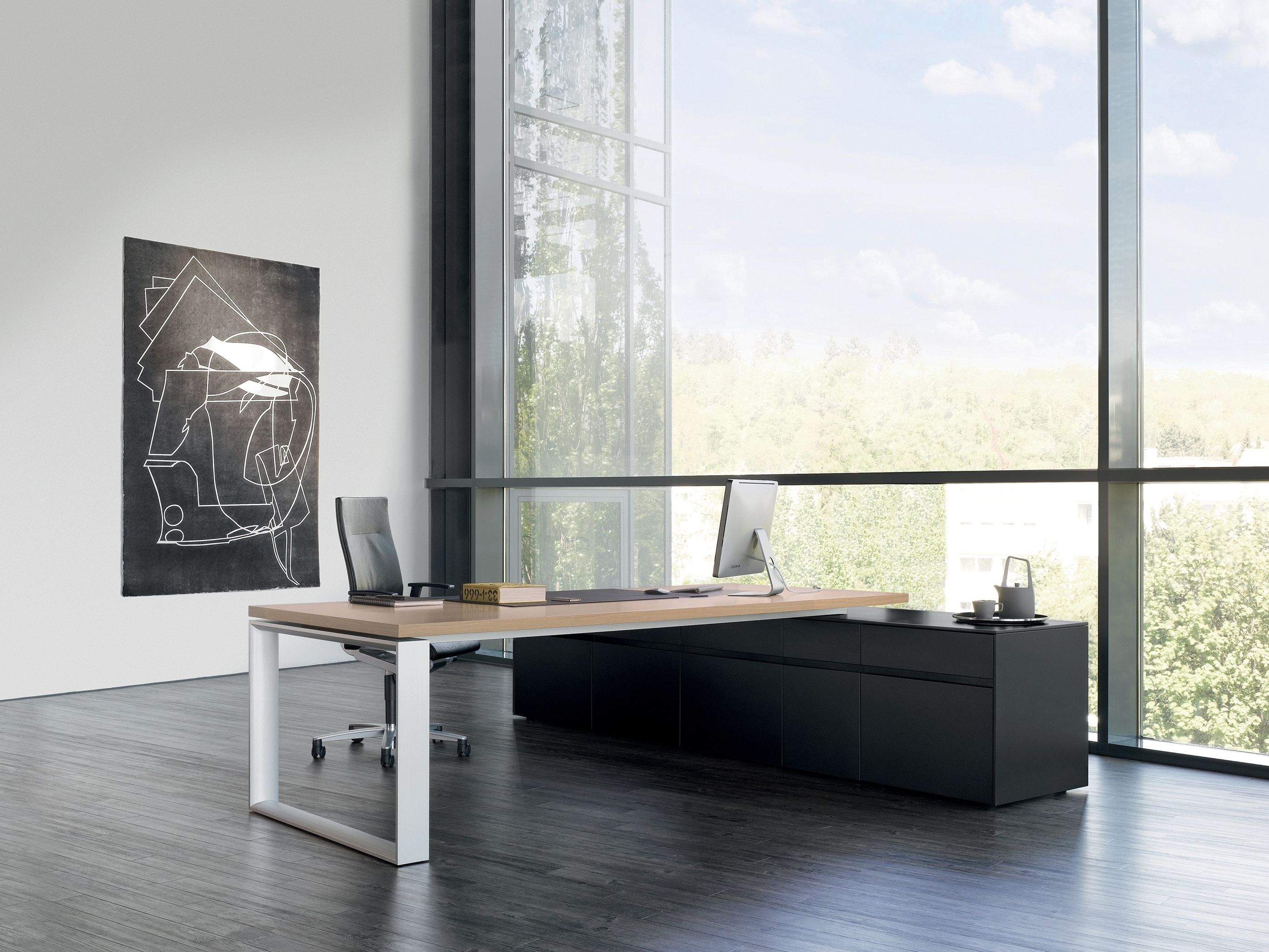 SONO Rectangular wooden executive desk By RENZ | design Justus Kolberg