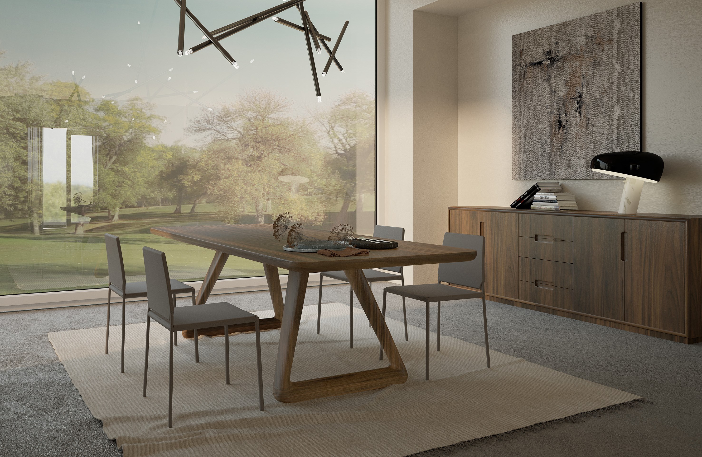 SOSPIRO Wooden dining table By Riva 1920