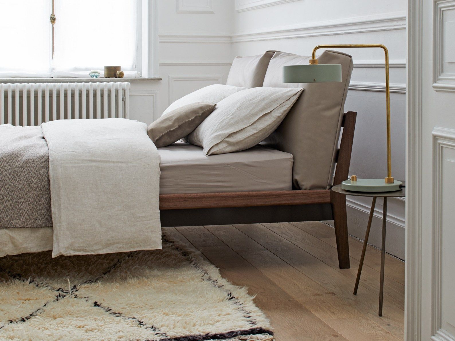 SOVA Solid wood double bed with upholstered headboard By MORE | design ...