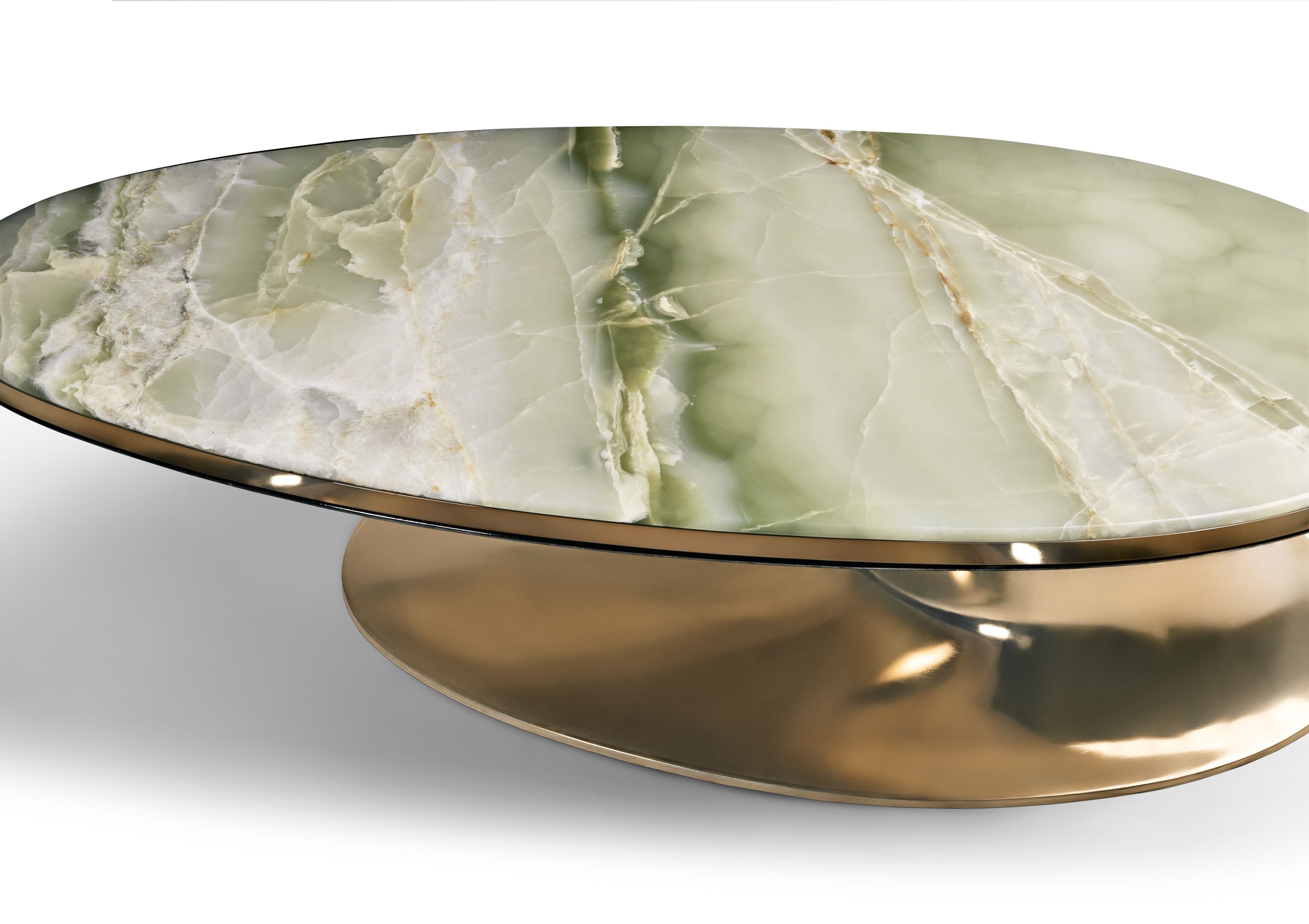 Oval marble coffee table SOWILO By Visionnaire design Steve Leung