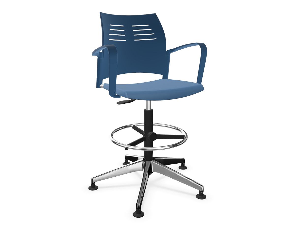 SPACIO Swivel office stool with Armrests with 5-Spoke base By ACTIU ...