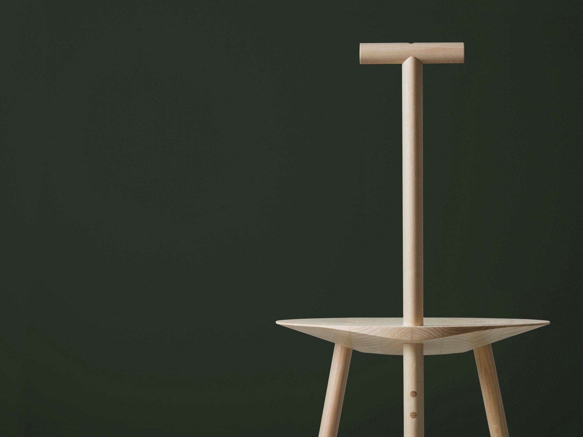 Open back ash chair SPADE By PLEASE WAIT to be SEATED design Faye Toogood
