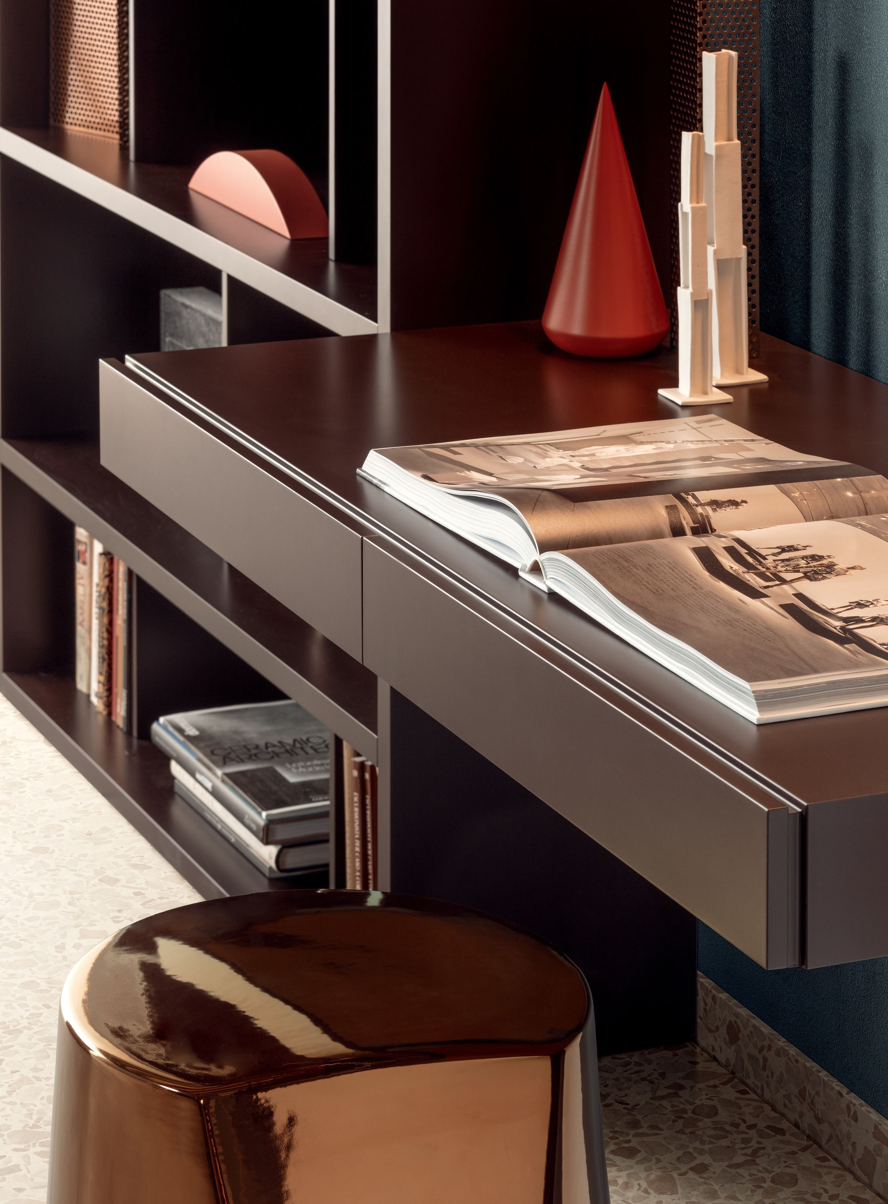 SPAZIOTECA | Bookcase with secretary desk Bookcases Collection By PIANCA