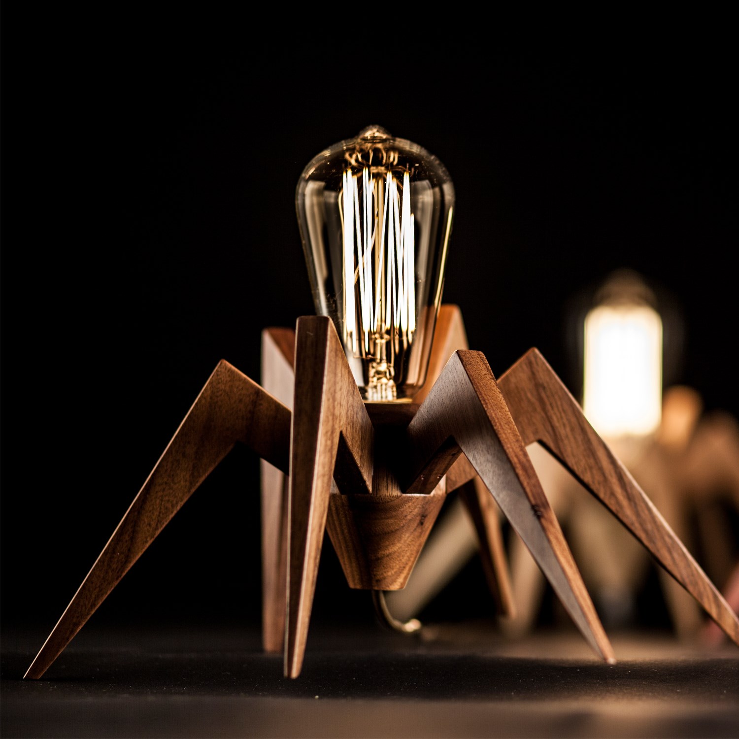 Solid wood pendant lamp / table lamp SPIDER By AROUNDtheTREE